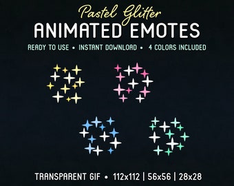 ANIMATED SPARKLES EMOTE for Twitch | 3 Color Versions Included | Static ...