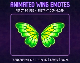 ANIMATED BUTTERFLY WING Emotes for Twitch | Static Versions Included ...