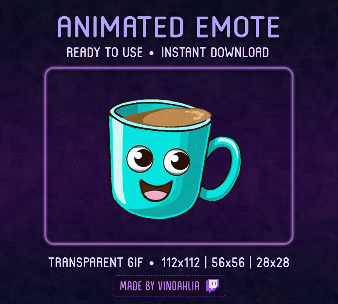 ANIMATED COFFEE CUP Emote for Twitch | Static Version Included | Cute ...