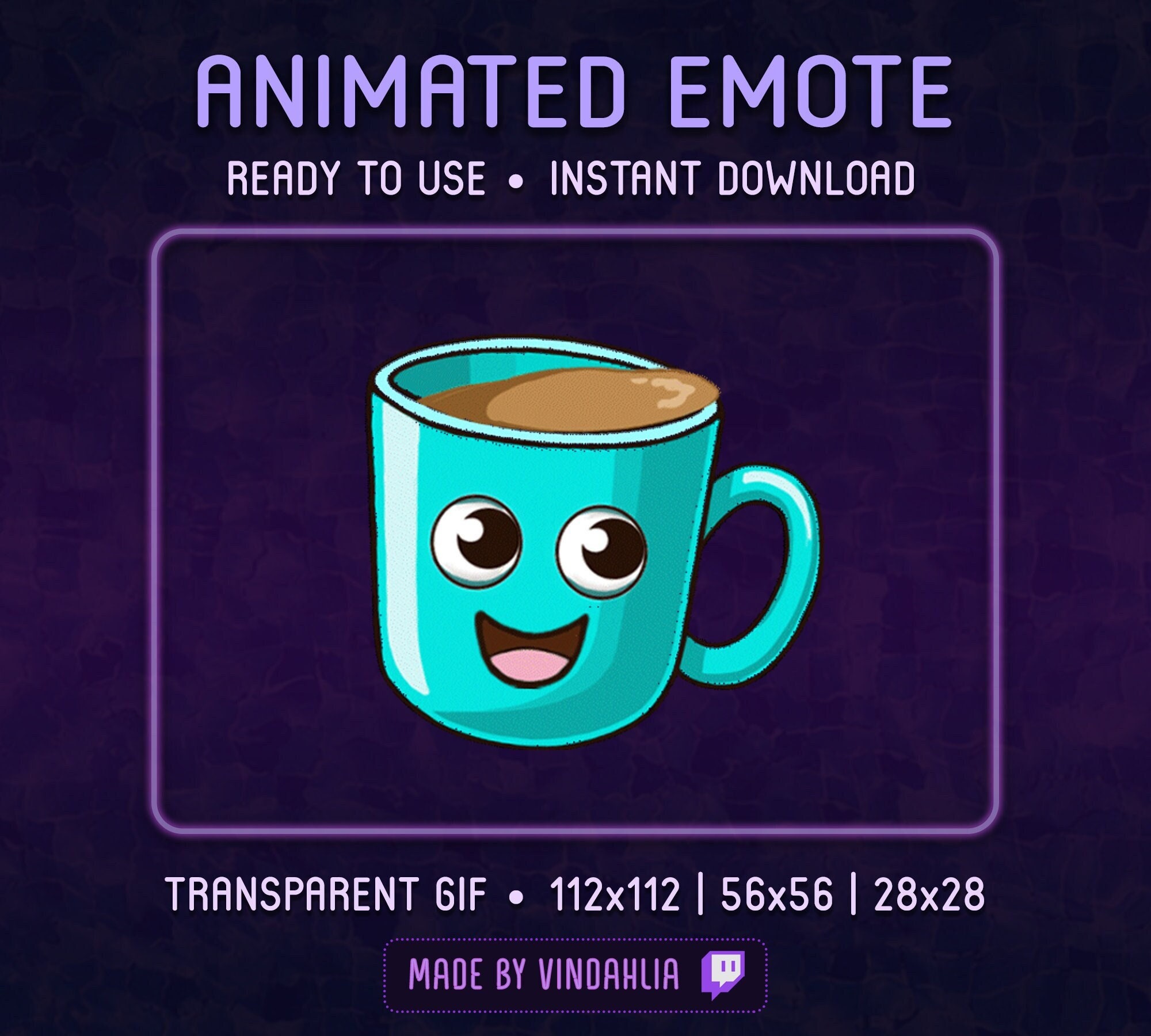 ANIMATED COFFEE CUP Emote for Twitch | Static Version Included | Cute ...