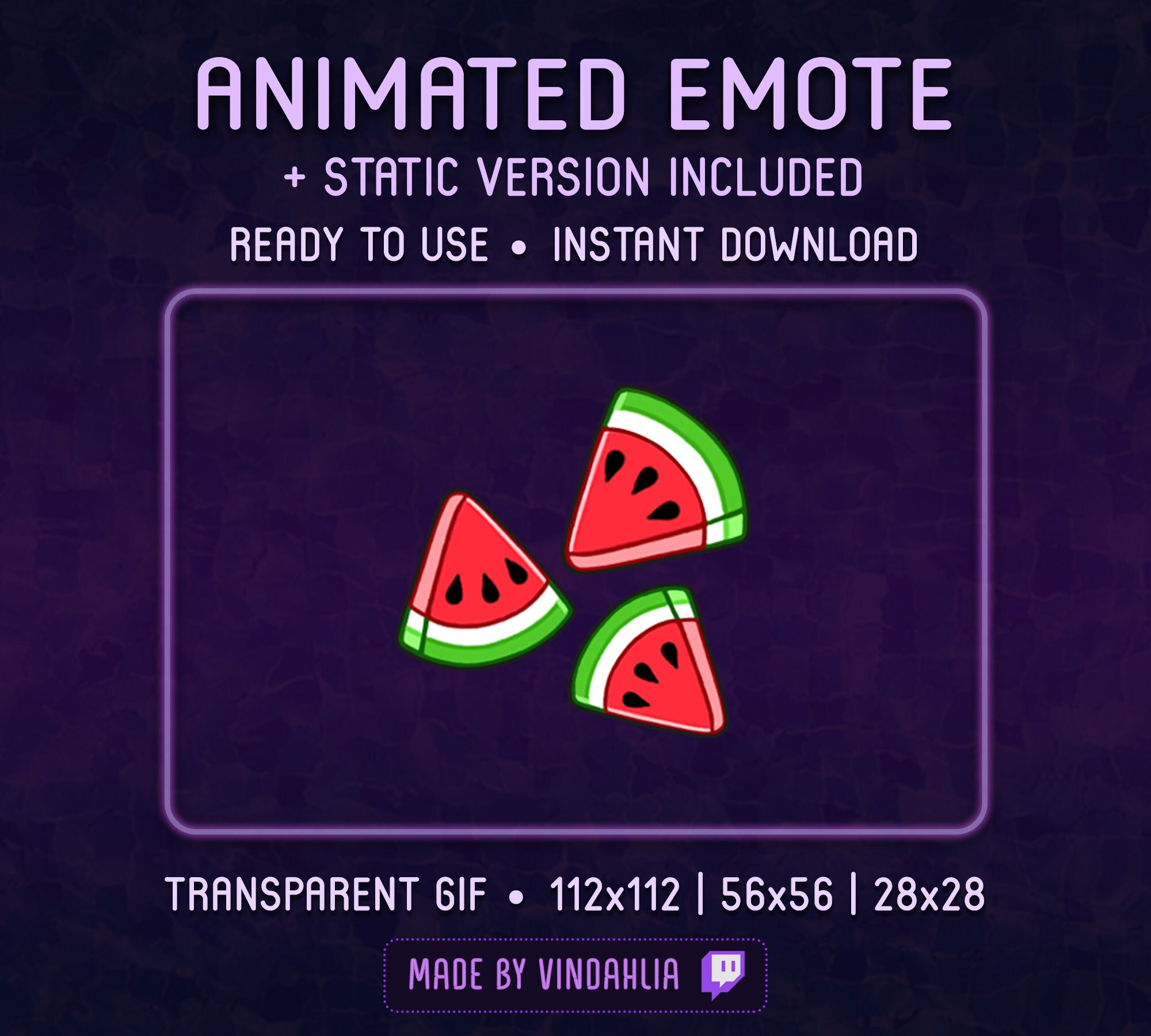 ANIMATED WATERMELONS EMOTE for Twitch | Static Version Included ...