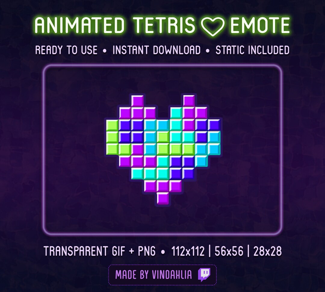 ANIMATED TETRIS HEART Emote | Static Version Also Included | Twitch ...