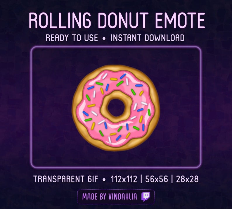 ANIMATED DONUT EMOTE for Twitch | Static Version Included | Twitch ...