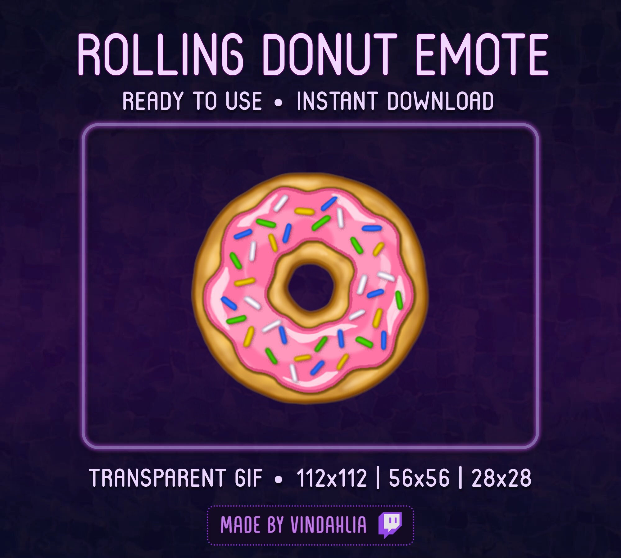 ANIMATED DONUT EMOTE for Twitch | Static Version Included | Twitch ...