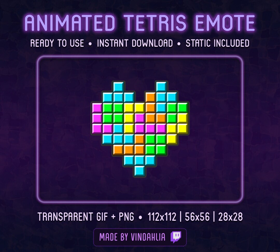 ANIMATED TETRIS HEART Emote | Static Version Also Included | Twitch ...