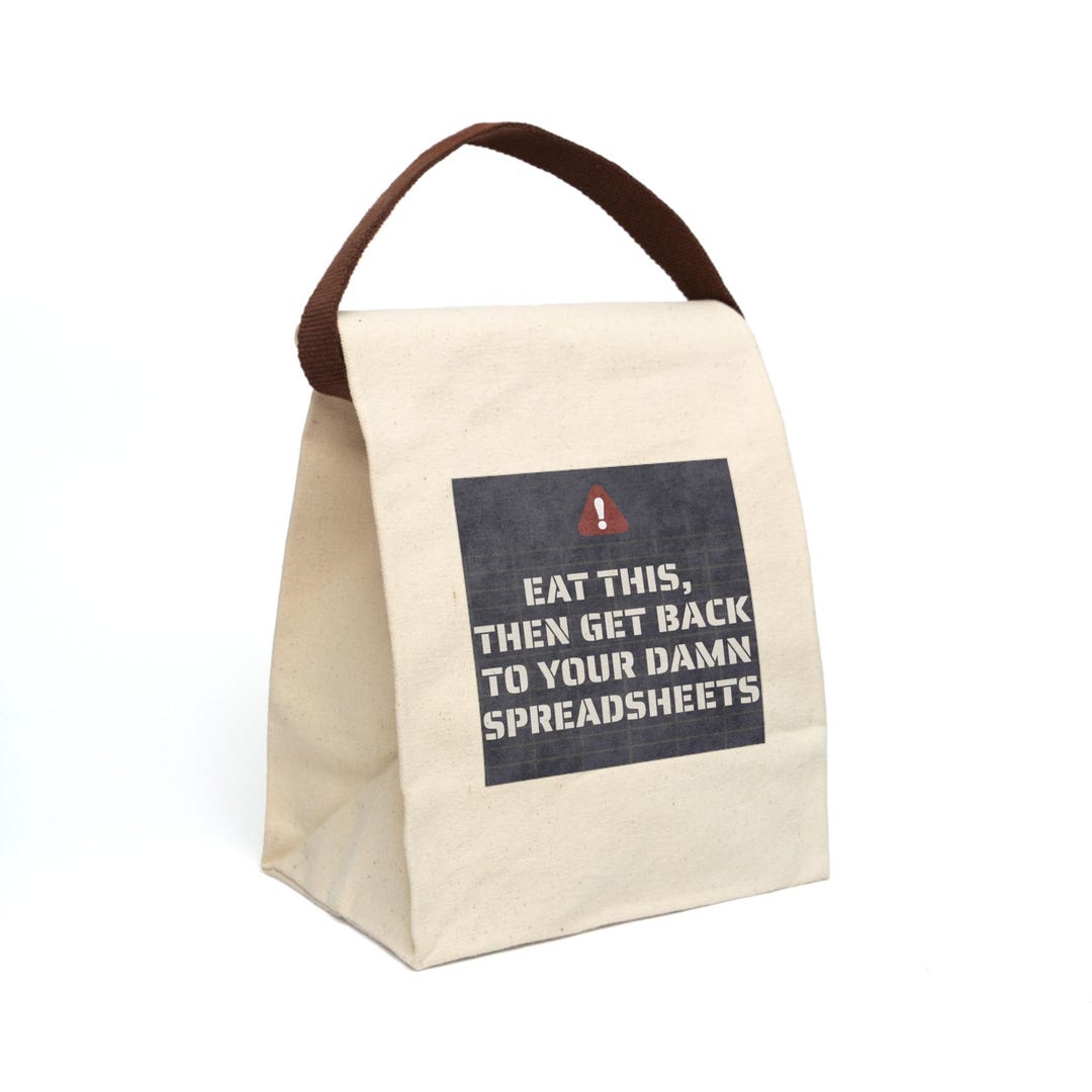 Funny Office Lunch Bag: Industrial Stencil Print, Excel Humor - Etsy