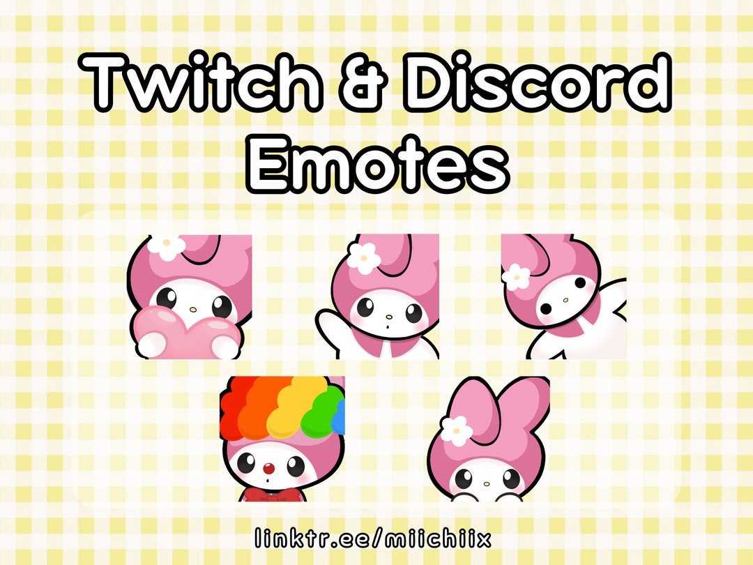 Cute Bunny Emote Bundle (5) for Twitch and Discord | Kawaii Plush Bunny ...