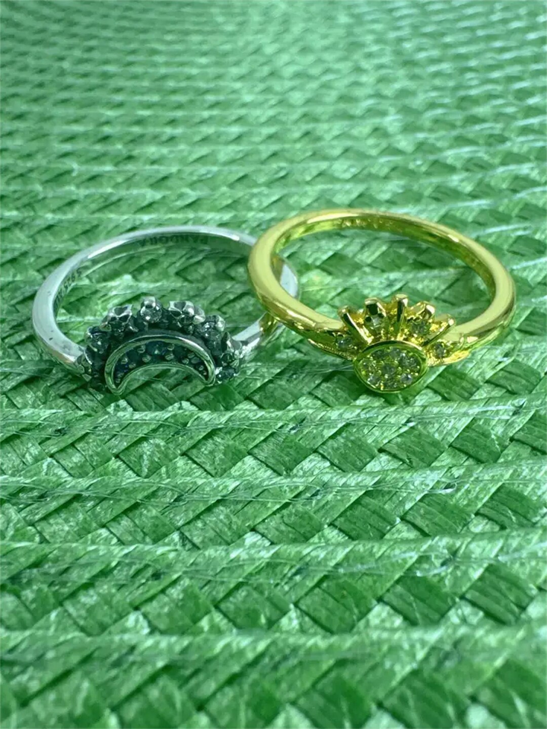 Pandora Celestial Blue Sparkling Moon Celestial Sparkling Sun Ring ...