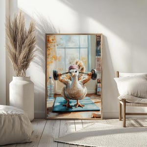 Animal Workout Printable Poster, Funny Chicken Gym Poster ...