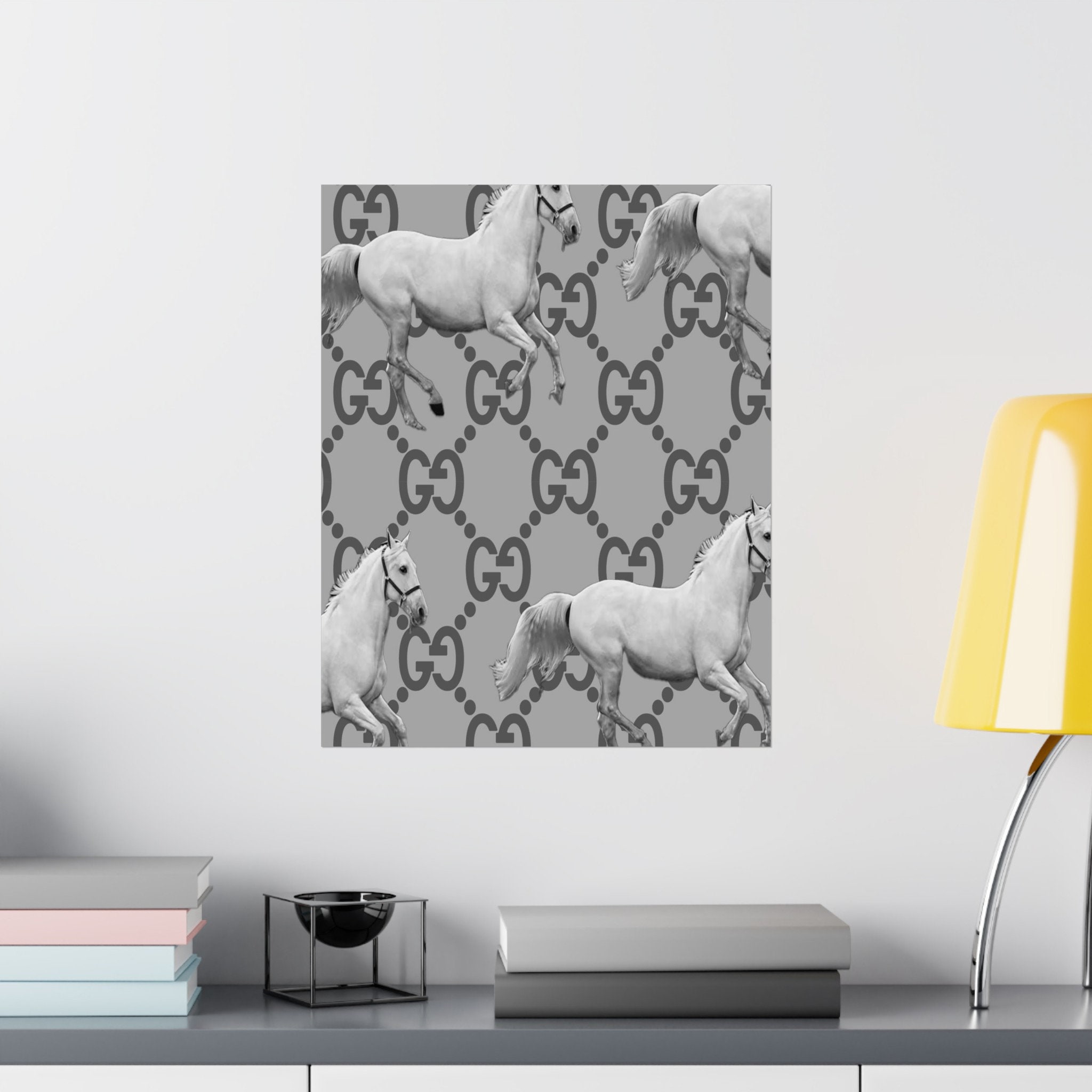 Portrait Horse Luxury Gucci Print Animals Sign Horse Poster Animal Wall ...
