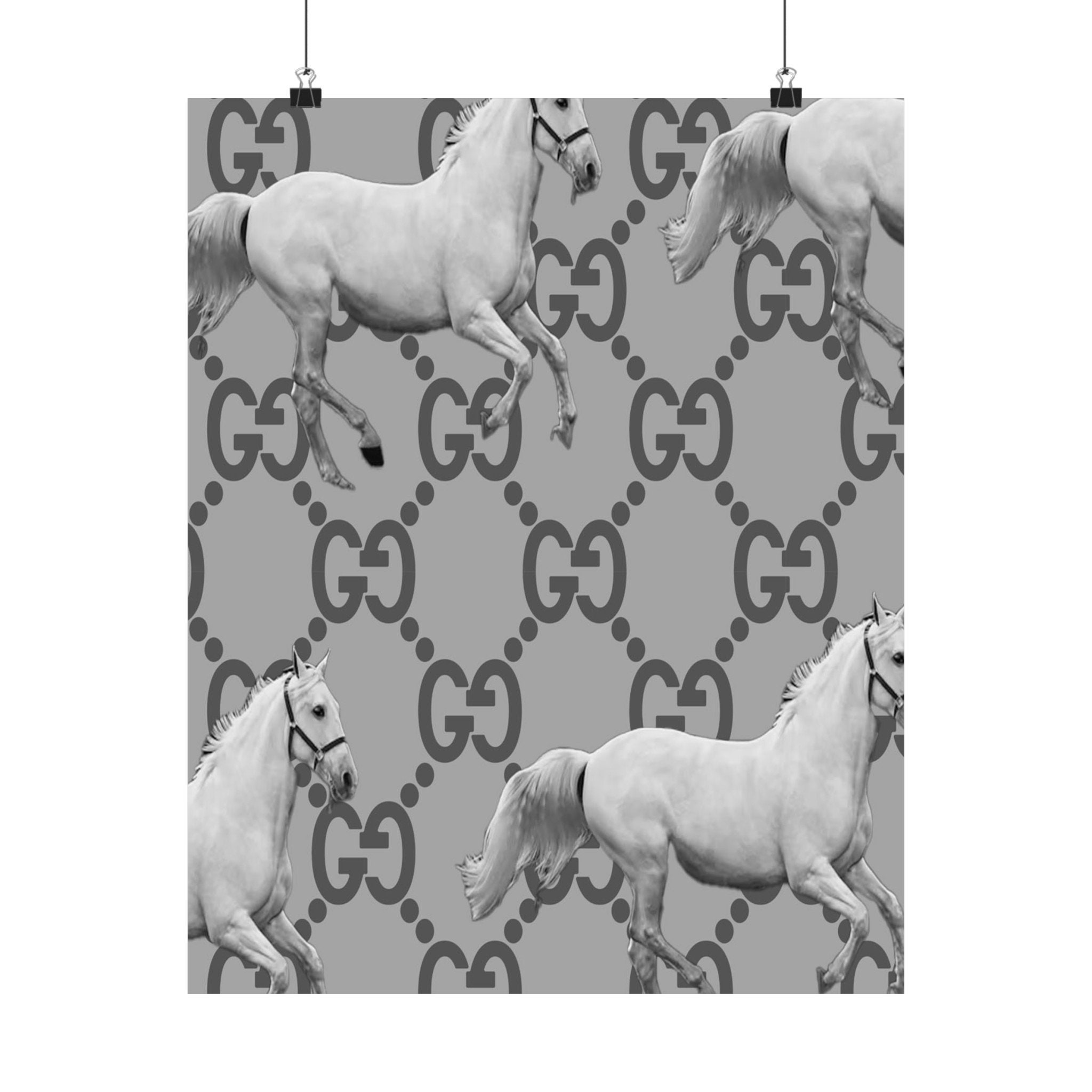 Portrait Horse Luxury Gucci Print Animals Sign Horse Poster Animal Wall ...