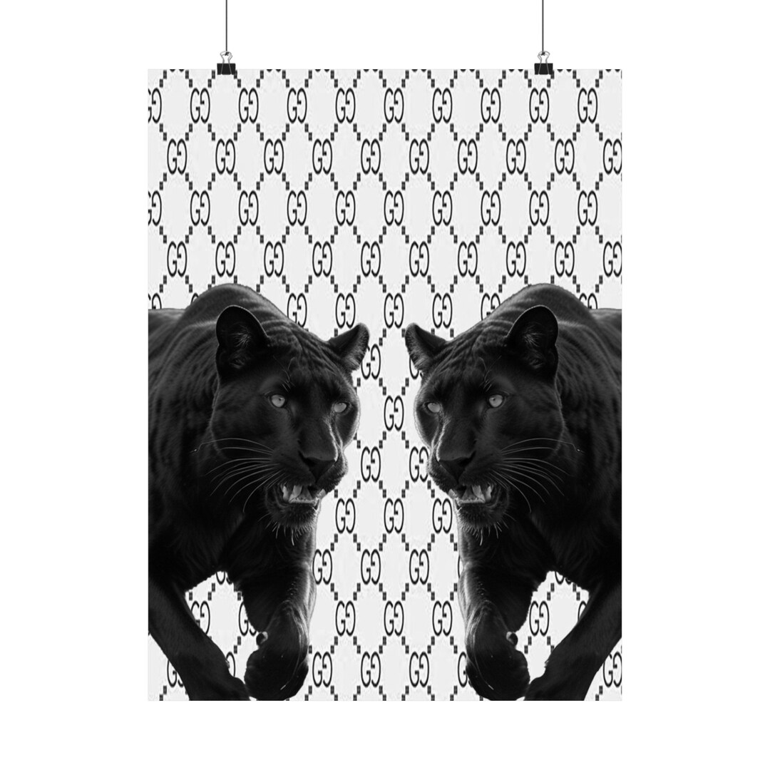 Portrait Panther Funny Gucci Print Animals Sign Panther Gucci Poster ...