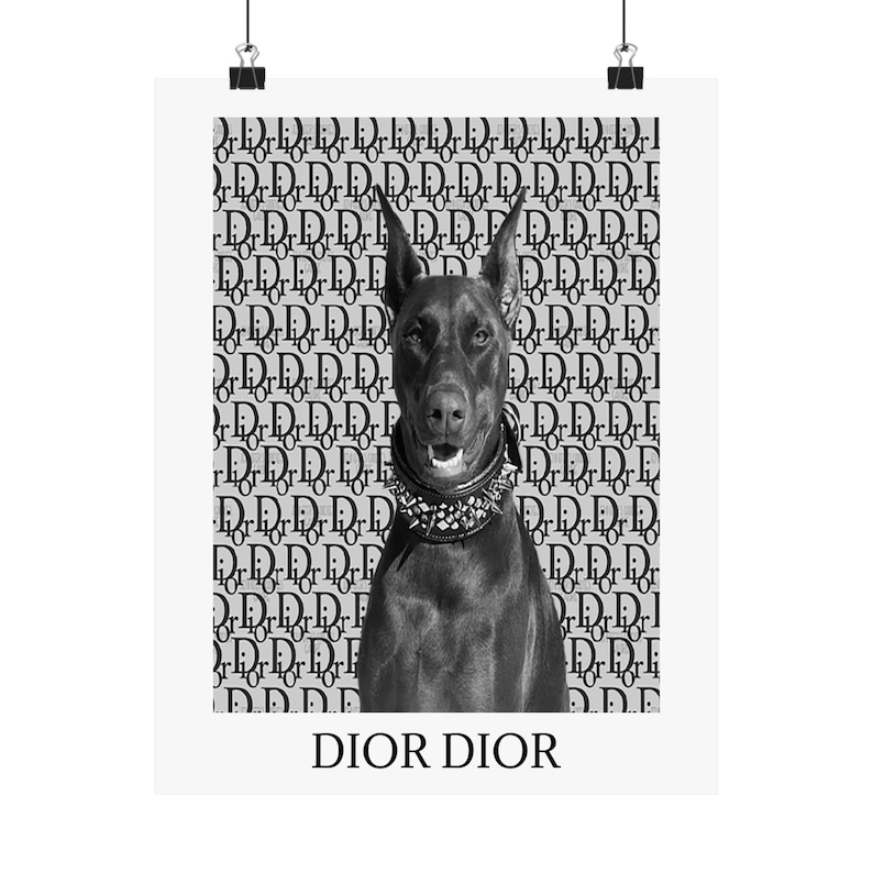 Dior Luxury Aesthetic Poster Modern Poster Designer Wall Art Doberman ...