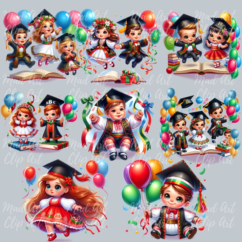 Graduate Kids Clipart,graduation Kid Png,bulgarian Boy, Bulgarian Girl ...