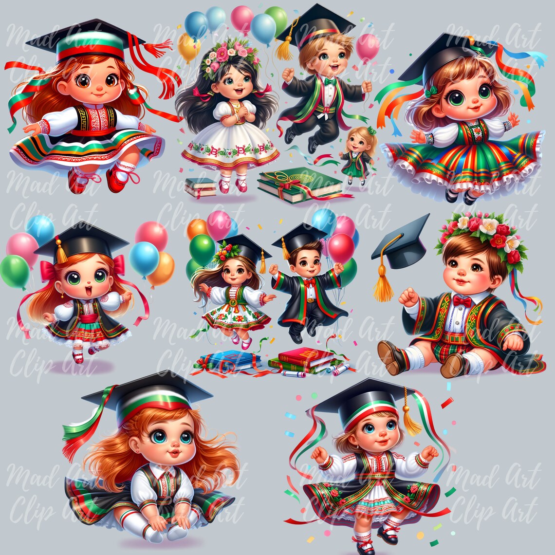 Graduate Kids Clipart,graduation Kid Png,bulgarian Boy, Bulgarian Girl ...