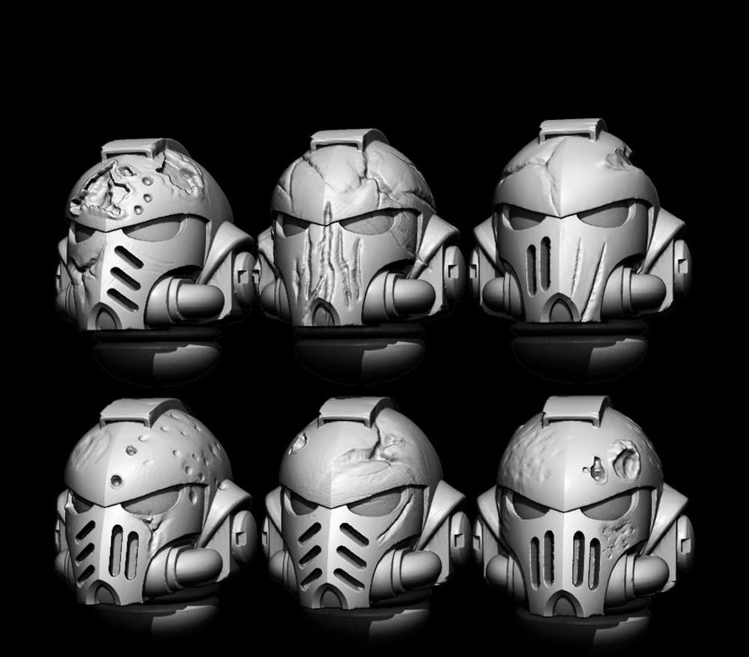 Warhammer 40k Battle Damaged Helmets 5x Files - Etsy
