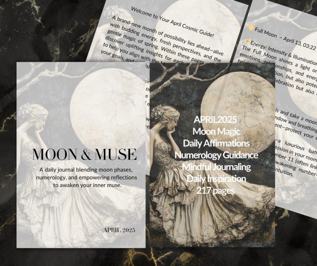 APRIL Digital Moon Phase Journal and Numerology Planner | Daily ...
