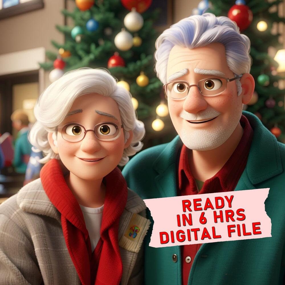 Custom Cartoon Animation, Cartoon Style Couple, Custom Portrait, Couple ...