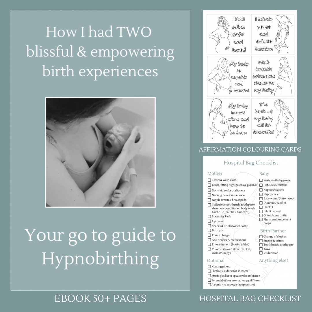 Hypnobirthing Ebook Guide, Positive Birth Affirmations, Childbirth Education Tools, Hospital Bag ...