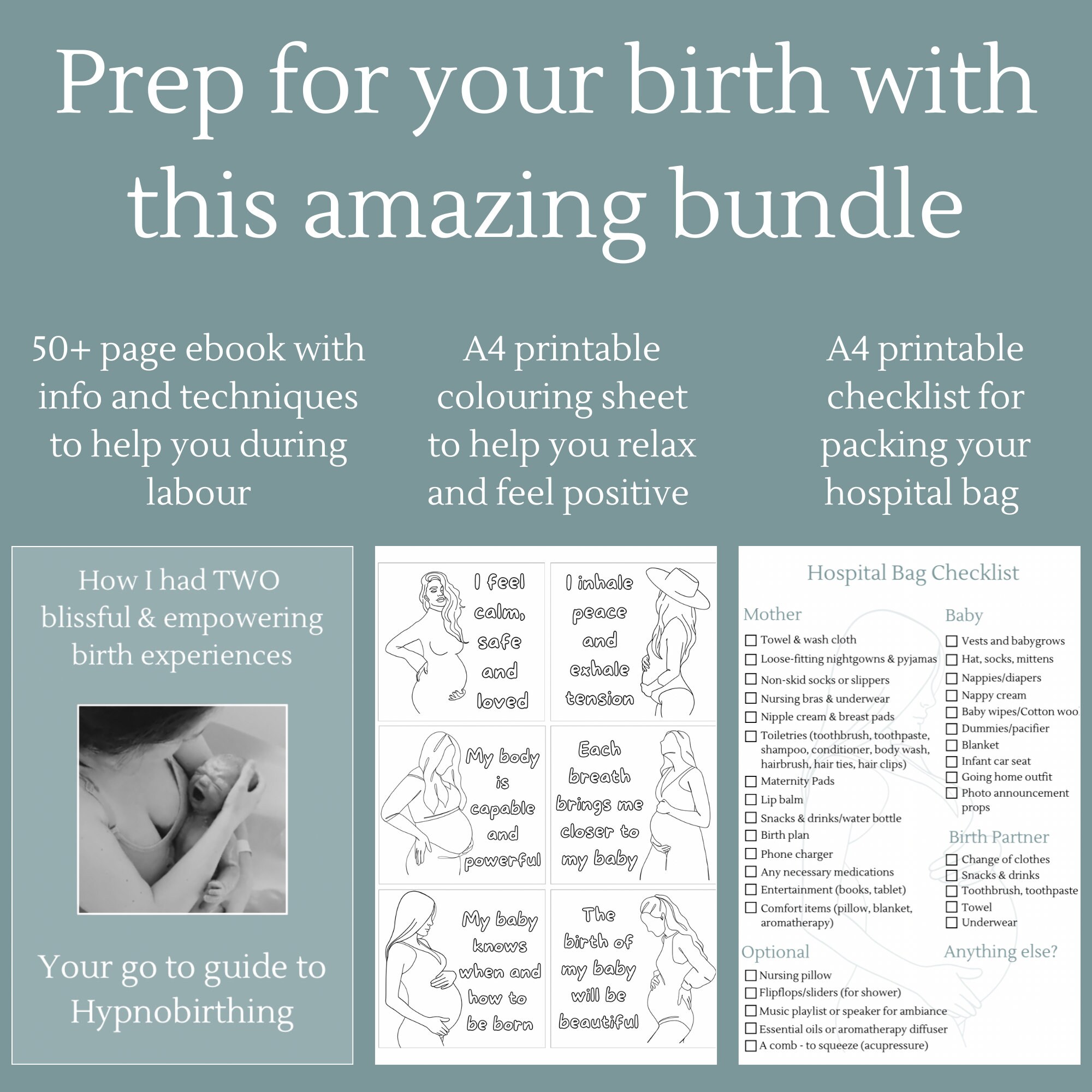 Hypnobirthing Ebook Guide, Positive Birth Affirmations, Childbirth ...