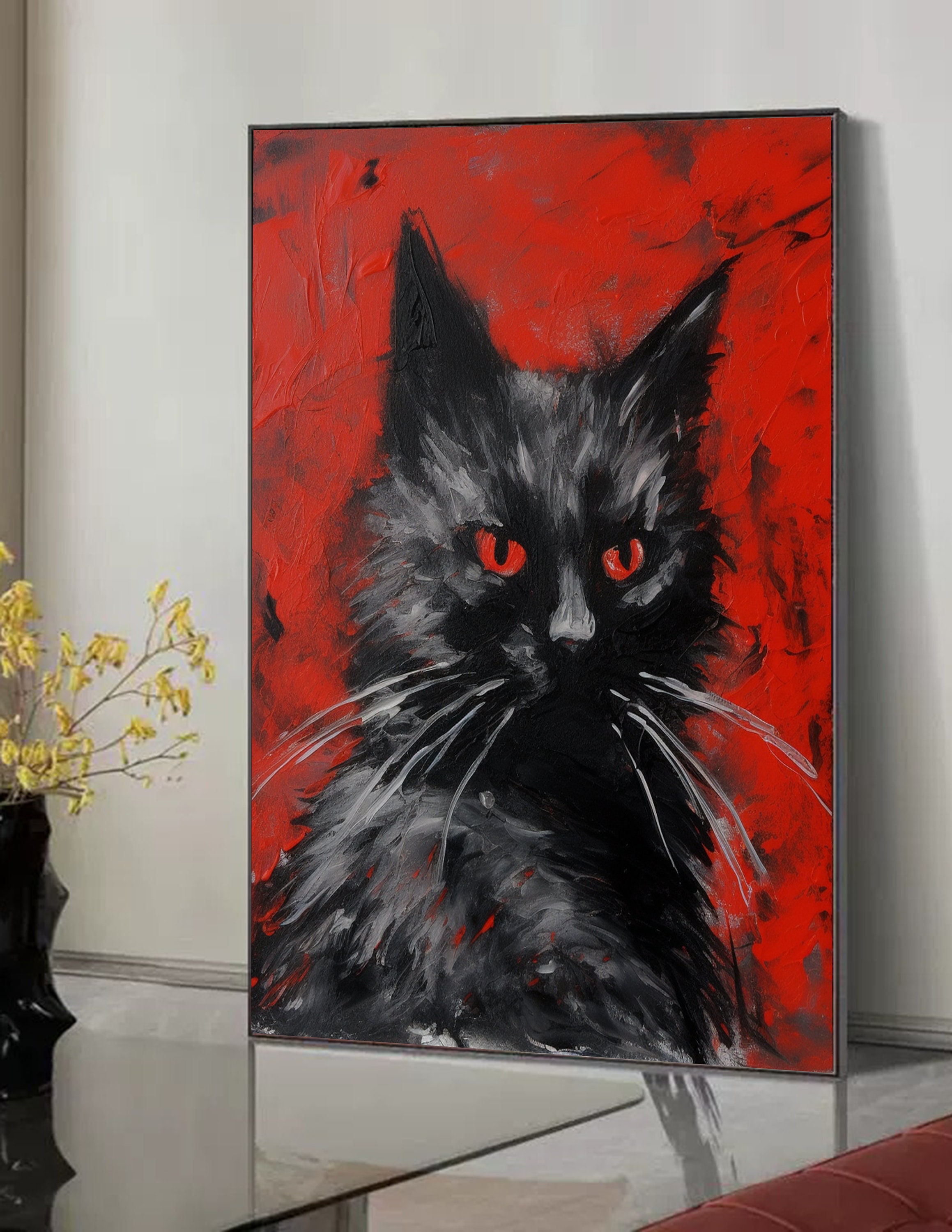 Red Wall Art, Abstract Red Textured Wall Art,abstract Red Painting ...