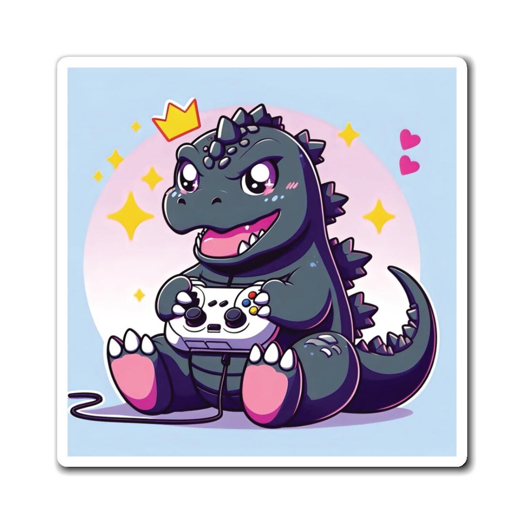 3 X 3 Inch Godzilla Gamer Magnet, Anime Magnet, Godzilla Magnet, Cute ...