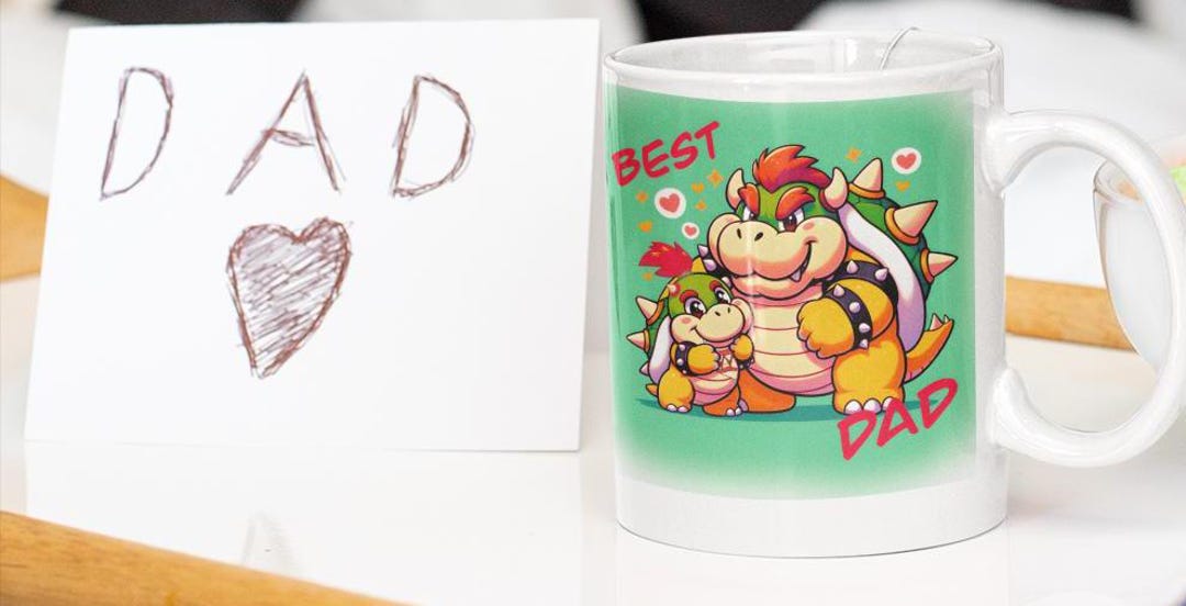 Bowser and Bowser Jr Best Dad 11oz and 15oz Mug, Bowser Mugs, Mario ...