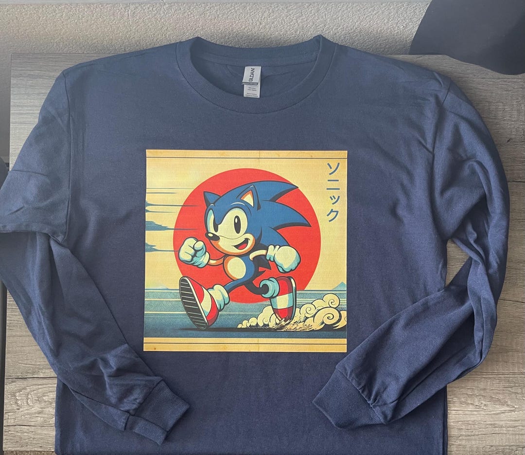 Sonic the Hedgehog Vintage Japanese Kids/adult Unisex Long Sleeve Shirt ...