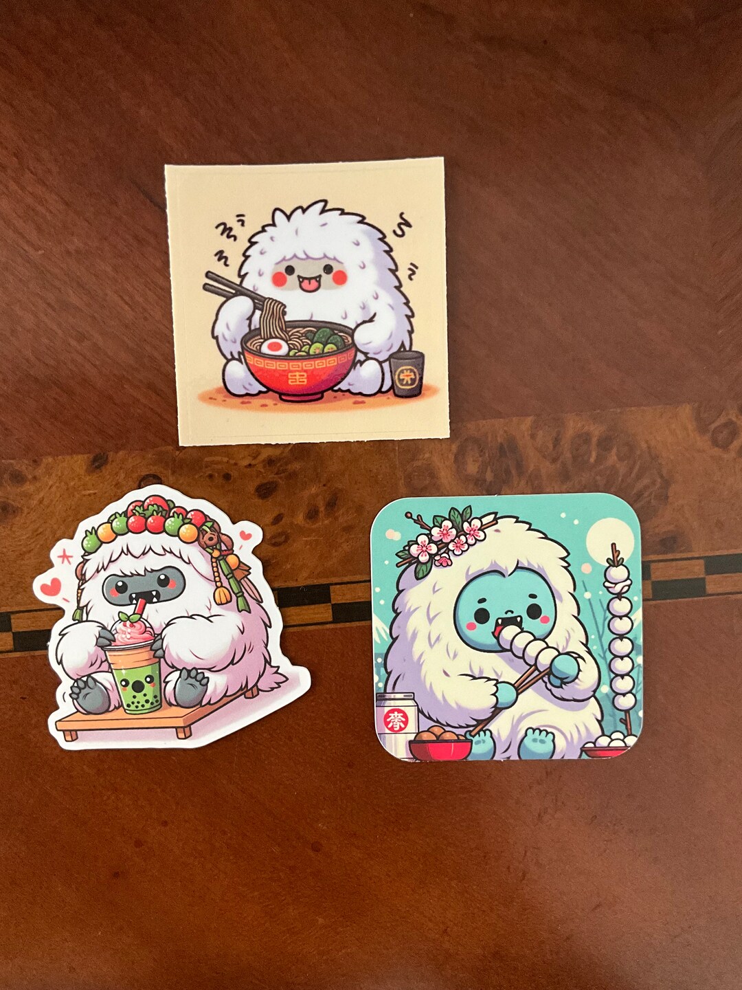 Yeti and Snacks Waterproof Sticker Bundle, Bigfoot Stickers, Anime Yeti ...