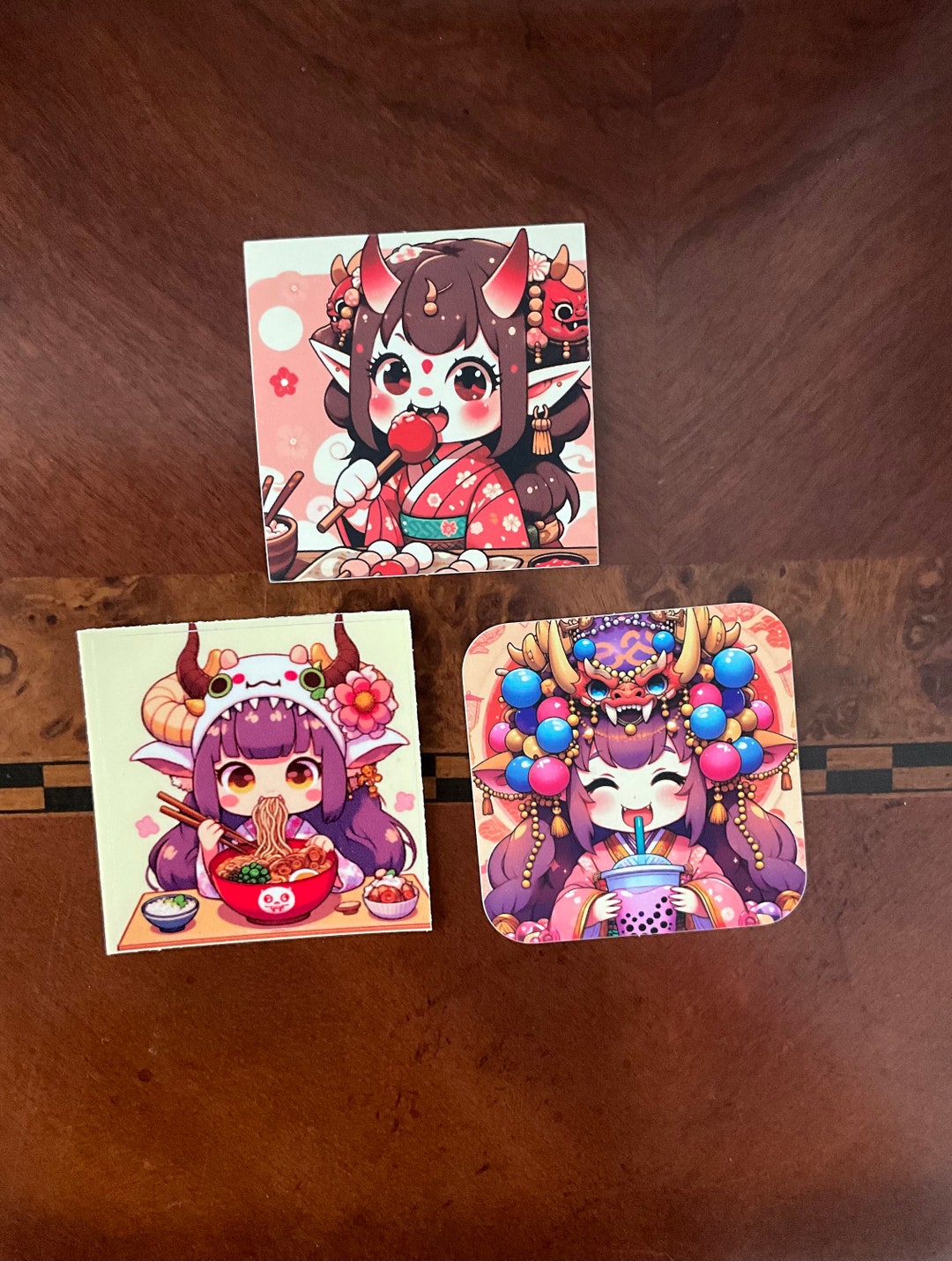 Oni Girl Waterproof Sticker Bundle, Anime Stickers, Cute Anime Stickers ...
