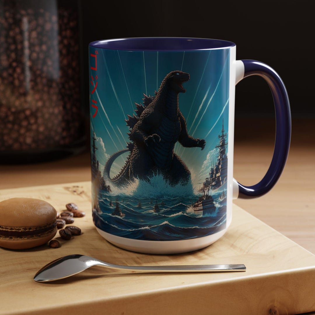 Godzilla Rises 15 Oz Mug, Gojira Mug, Anime Mug, Kaiju Mug, Monster Mug ...
