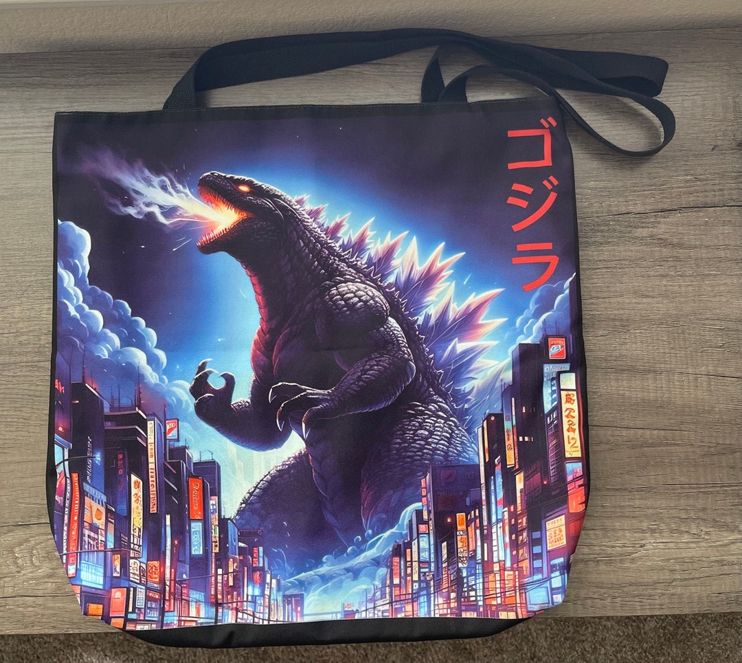 Godzilla 18" X 18" Inch Tote Bag, Godzilla Bag, Godzilla Tote, Anime ...