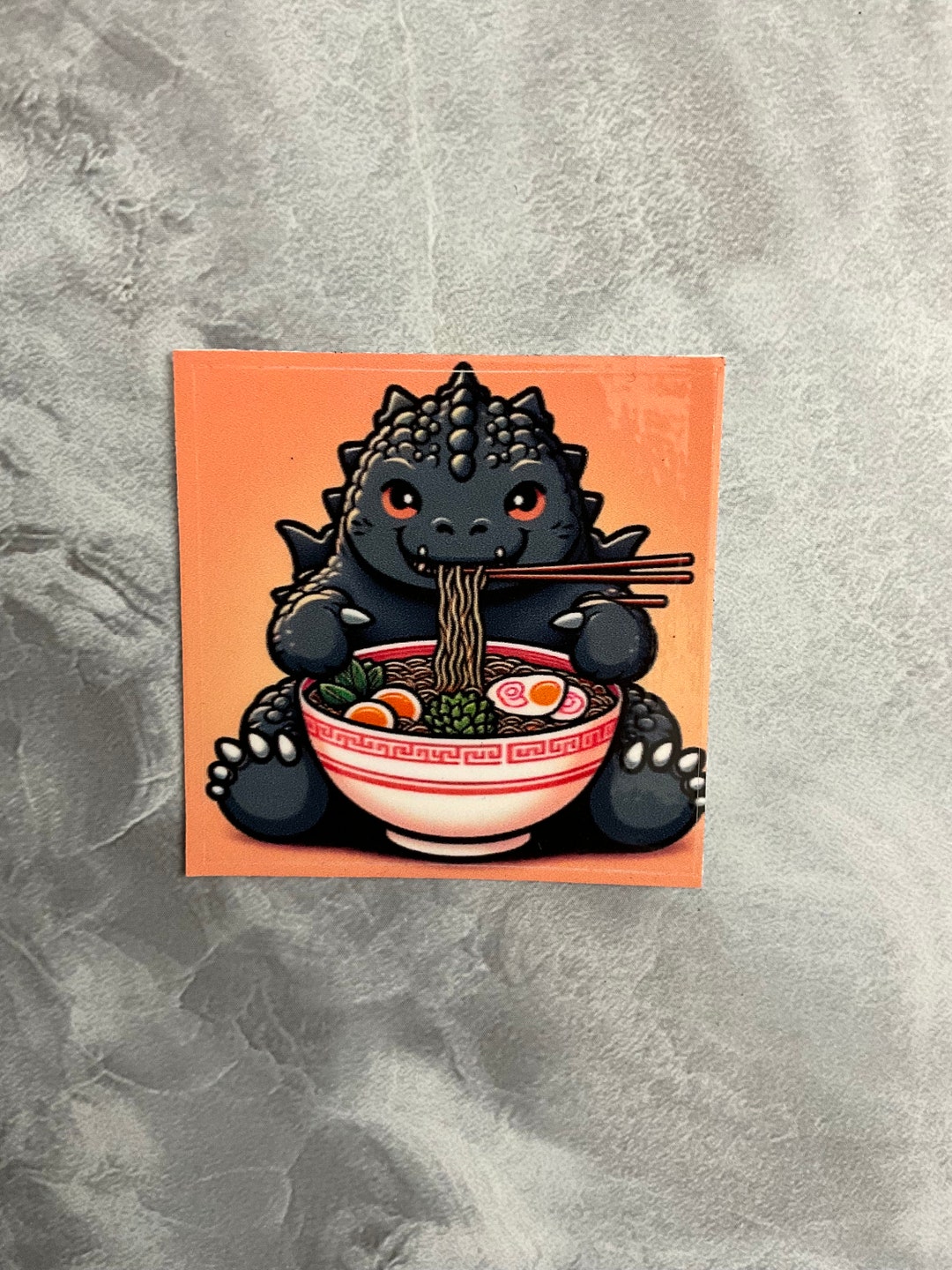 Godzilla Ramen Waterproof Kiss Cut Sticker - Etsy