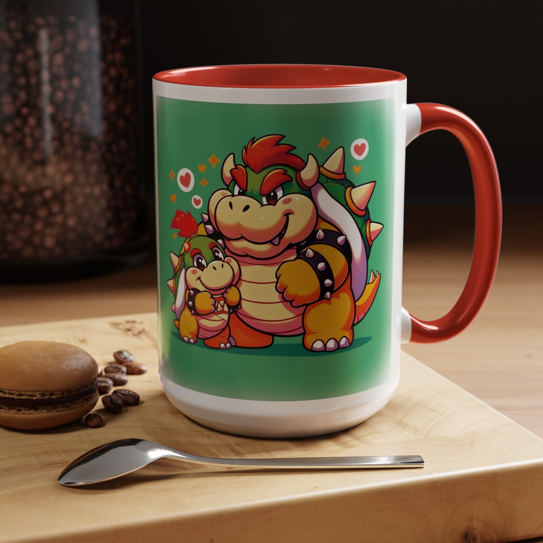 Bowser and Jr Mug, Bowser Mug, Super Mario Mug, Gaming Mug, Cartoon Mug ...