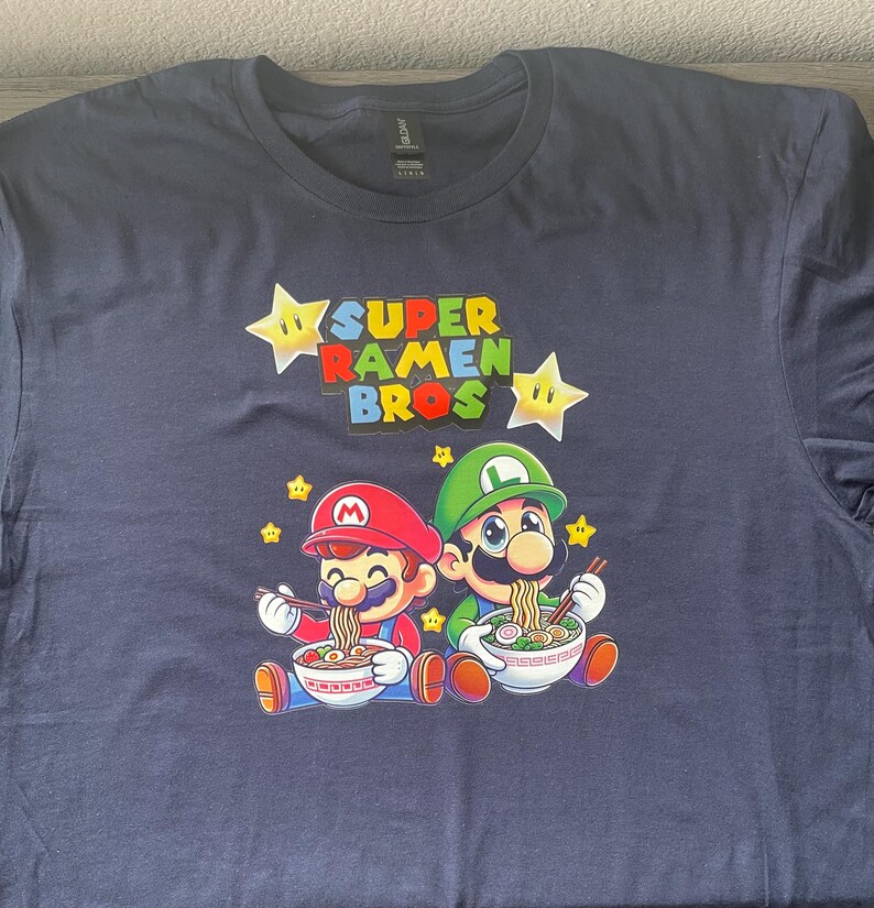 Super Mario and Luigi Ramen Kids/adult Unisex Tee, Mario Foodie Shirt ...