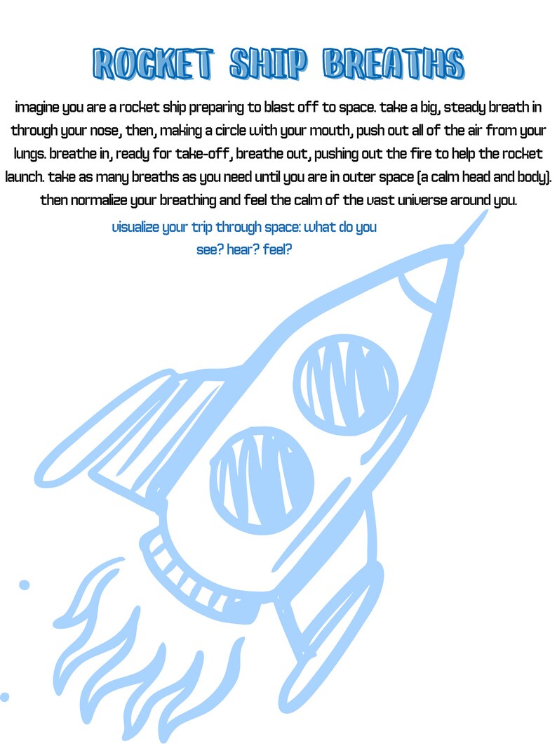 Rocket Ship Breaths Space Calm Down Corner - Etsy