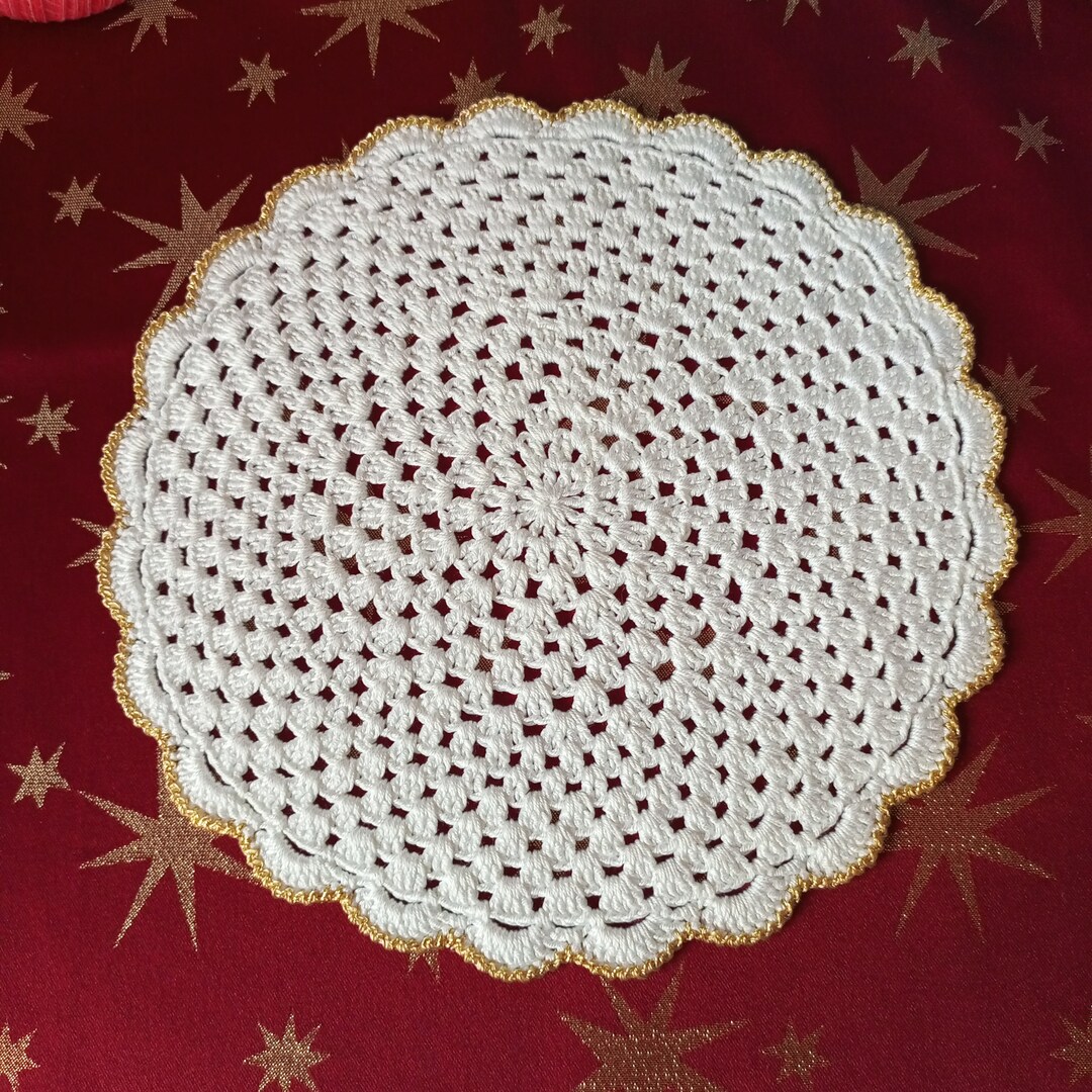 Crochet Doily Beige 10x10" Lace Crochet Doily Crochet Coasters Crochet ...