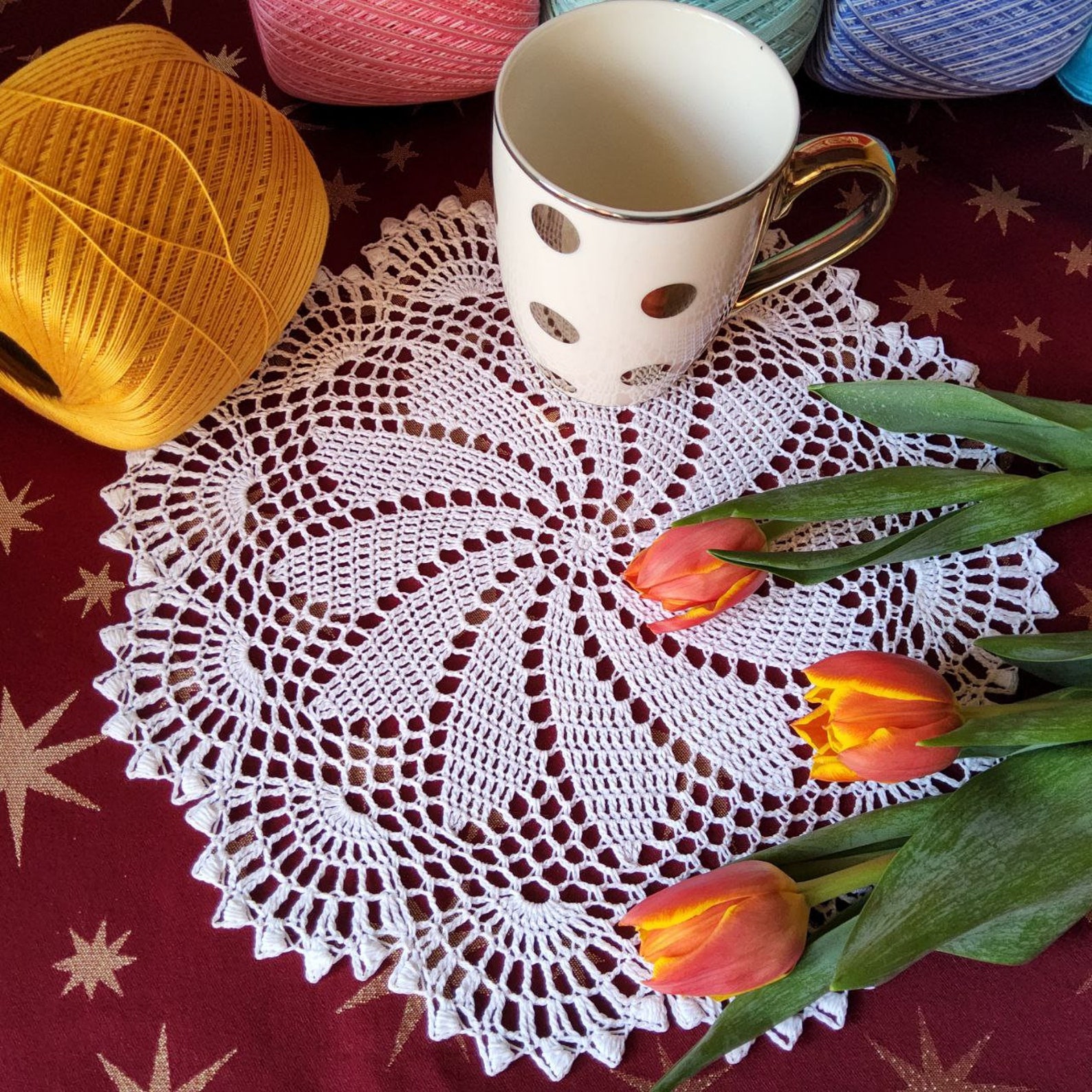 Crochet Doily White Lace Crochet Doily Crochet Coasters Crochet Napkin ...