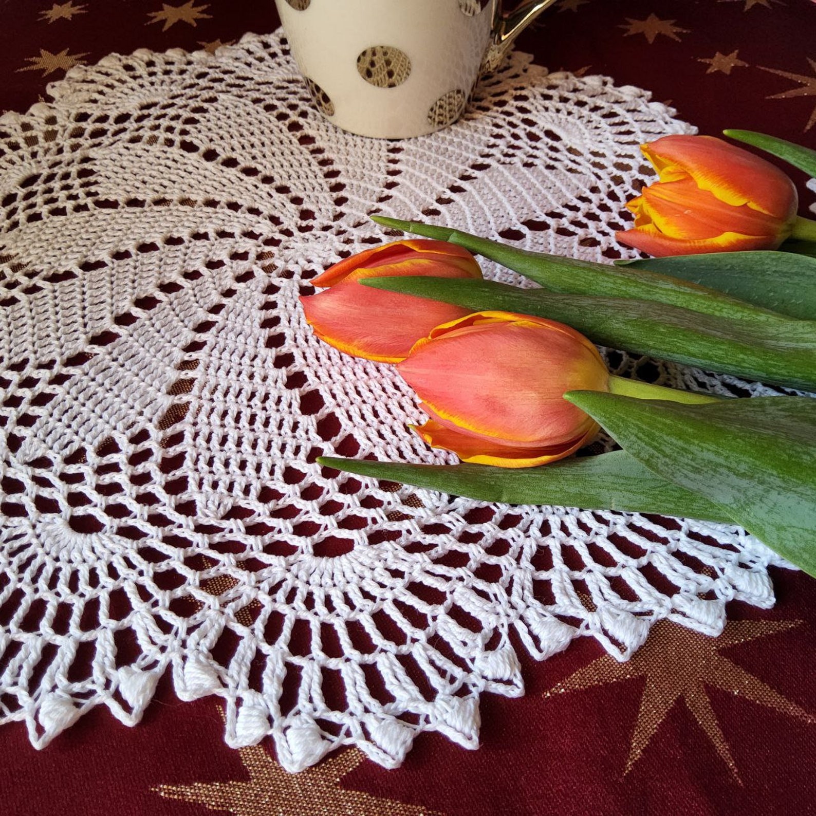 Crochet Doily White Lace Crochet Doily Crochet Coasters Crochet Napkin ...