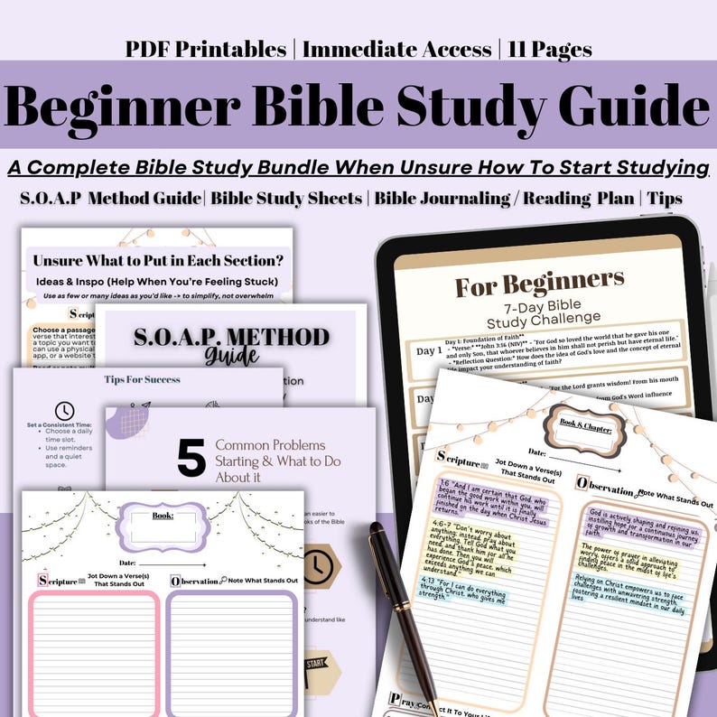 Beginner Bible Study Guide: Printable Journaling Plan (digital Tool) - Etsy