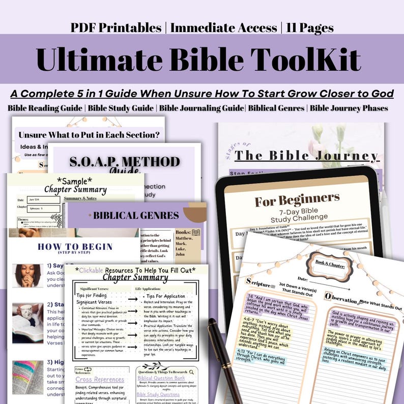Beginner Bible Study Toolkit: Reading, Journaling, Genre Guides ...