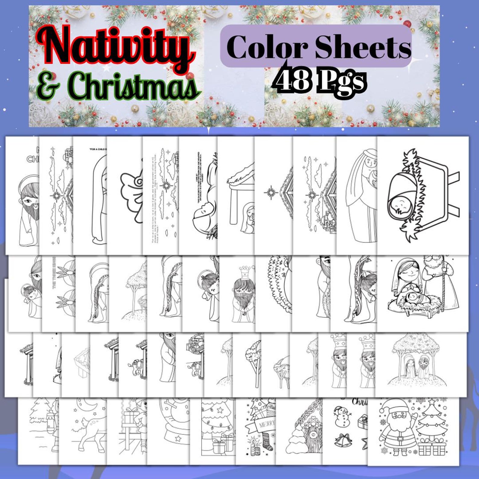 Christian Christmas Nativity Activity Bundle: Coloring Pages, Games ...