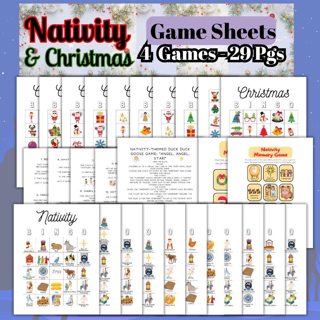 Christian Christmas Nativity Activity Bundle: Coloring Pages, Games ...