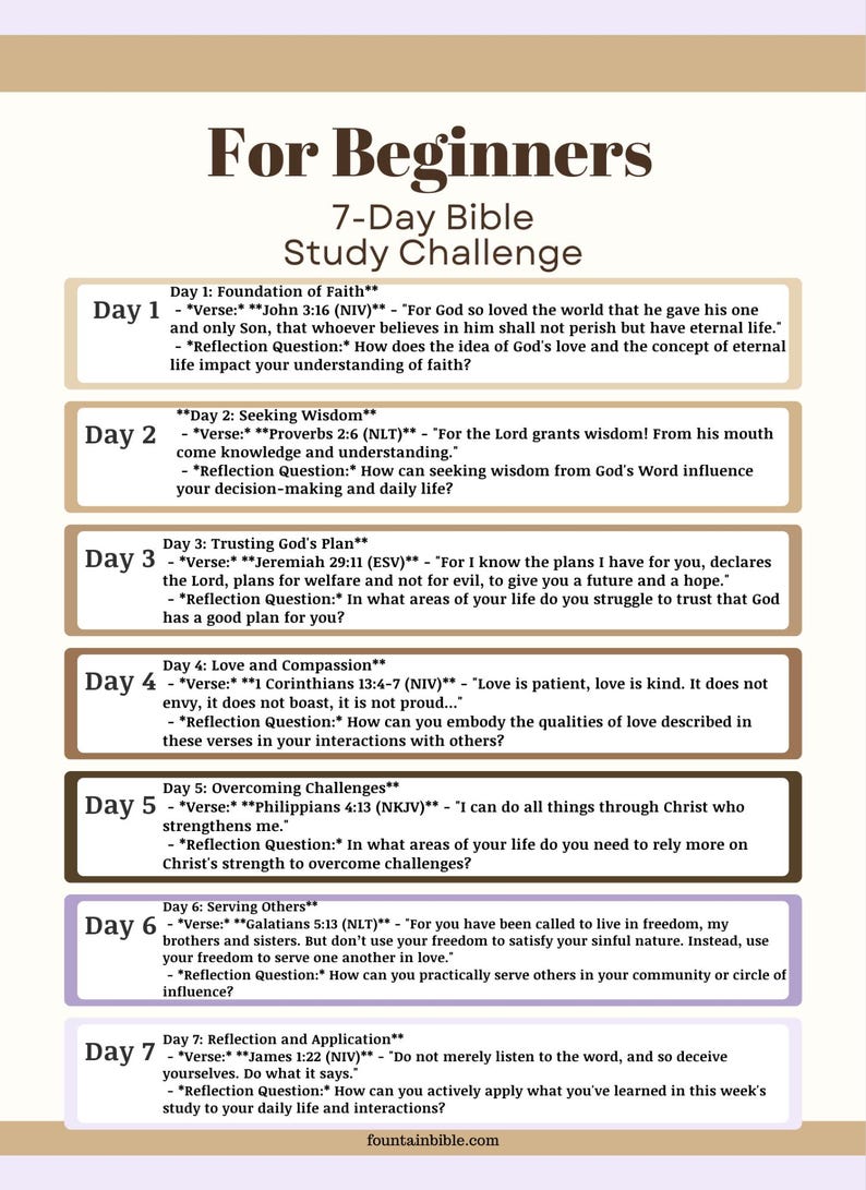 Beginner Bible Study Guide: Printable Journaling Plan (digital Tool) - Etsy