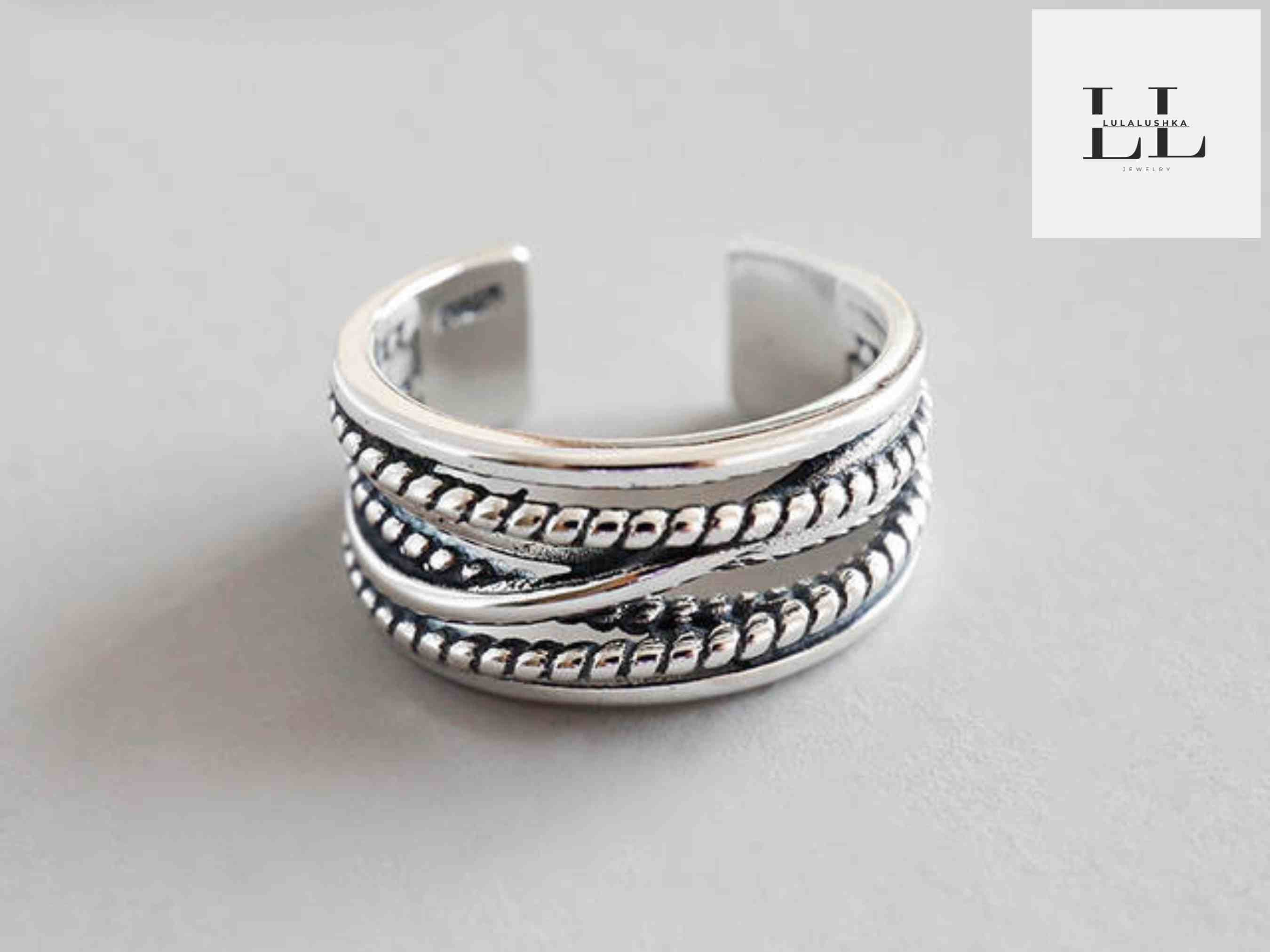 Elegant Layers: Sterling Silver Open Rings for Women A Touch of Luxury ...