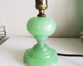 Vintage Jadeite Lamp Jadite Lamp Houzex Jadeite Lamp Green Glass Lamp ...
