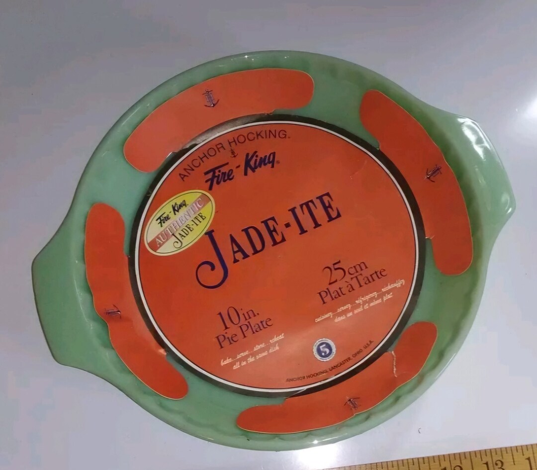 Jadeite Fire King 2000 Pie Plate Vintage Anchor Hocking JADE-ITE Pie ...