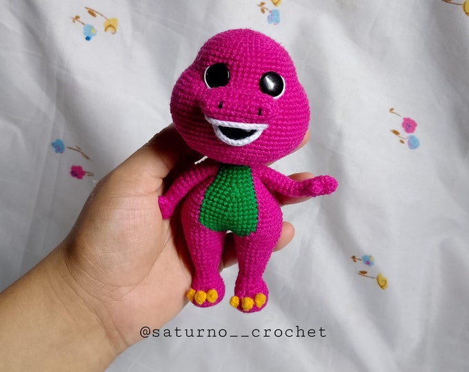 Barney the Dinosaur Plushie//crochet//handmade//purple Dinosaur//barney ...