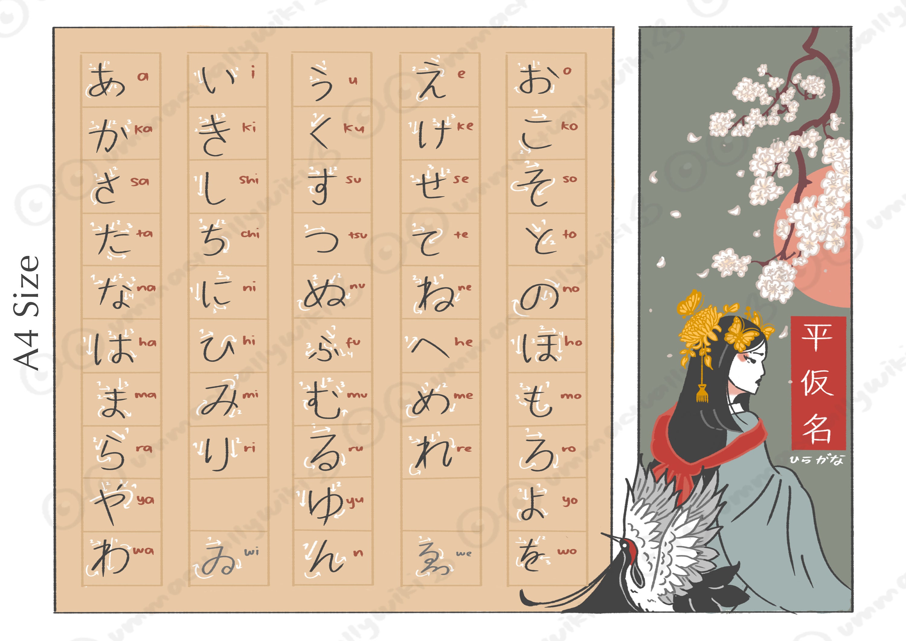 Hiragana Chart Digital Download for Japanese Learners - Etsy