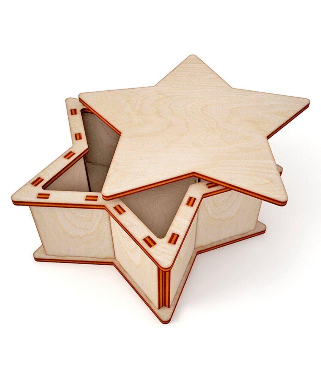 Laser Cut Wooden Star Box Template Glowforge Box Svg Cricut Wooden Box ...